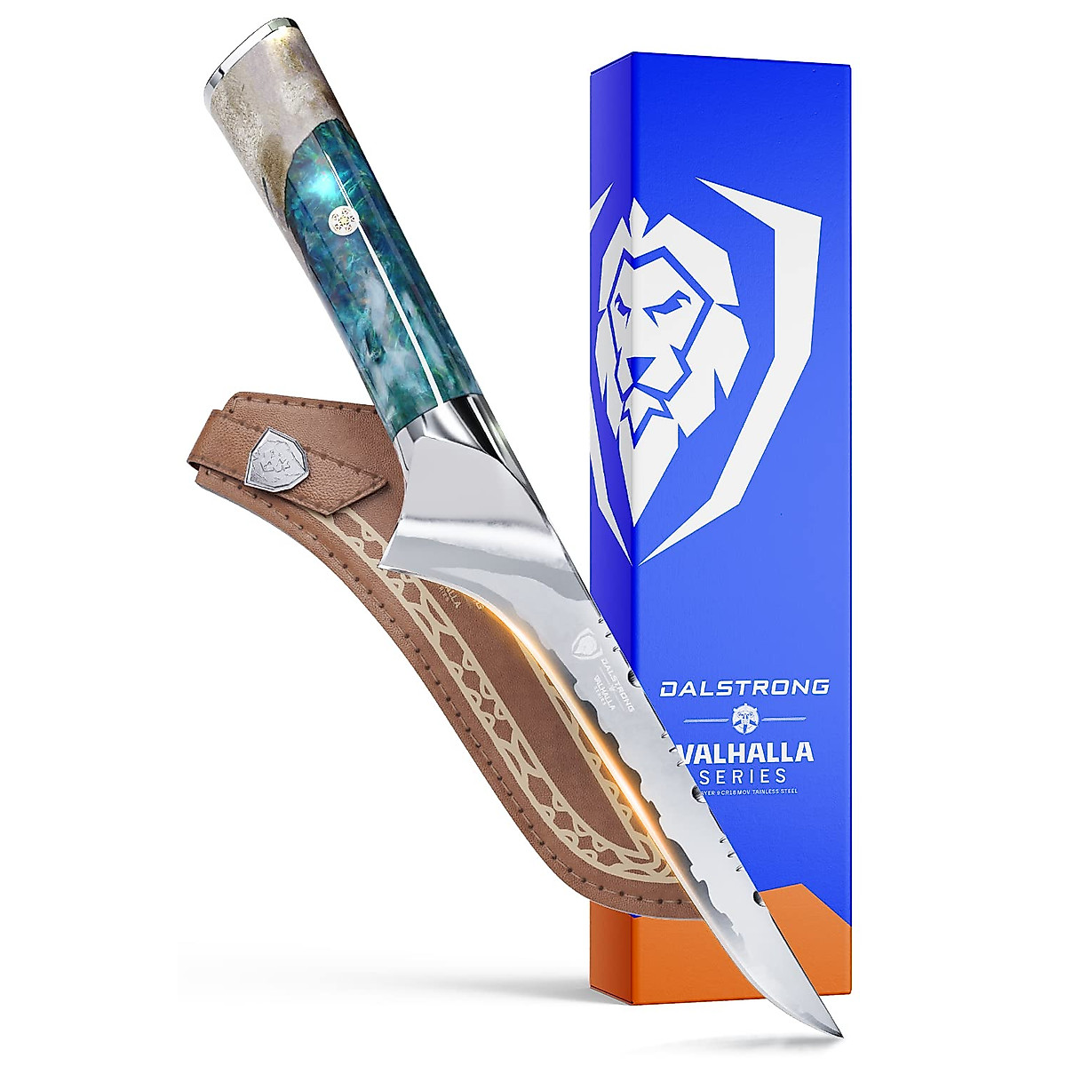 Dalstrong Valhalla Series Slicing & Carving Knife 12" Bundled with Boning Knife 6" - Leather Sheath