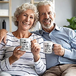 WASSMIN My Favorite Child Gave Me This Mug Funny Coffee Mug - Best Gift for Mom, Dad - Birthday Gift for Parents - Gag Fathers Day, Mothers Day Present Idea from Daughter, Son - Fun Cup for Men, Women