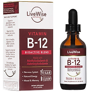 Liquid B12 Vitamin Sublingual – All-Natural Liquid Vitamin Vegan B12 Drops – Non-GMO Adenosylcobalamin Methylcobalamin B12 Supplement – Boost Your Immune System, Metabolism, Energy and Focus!
