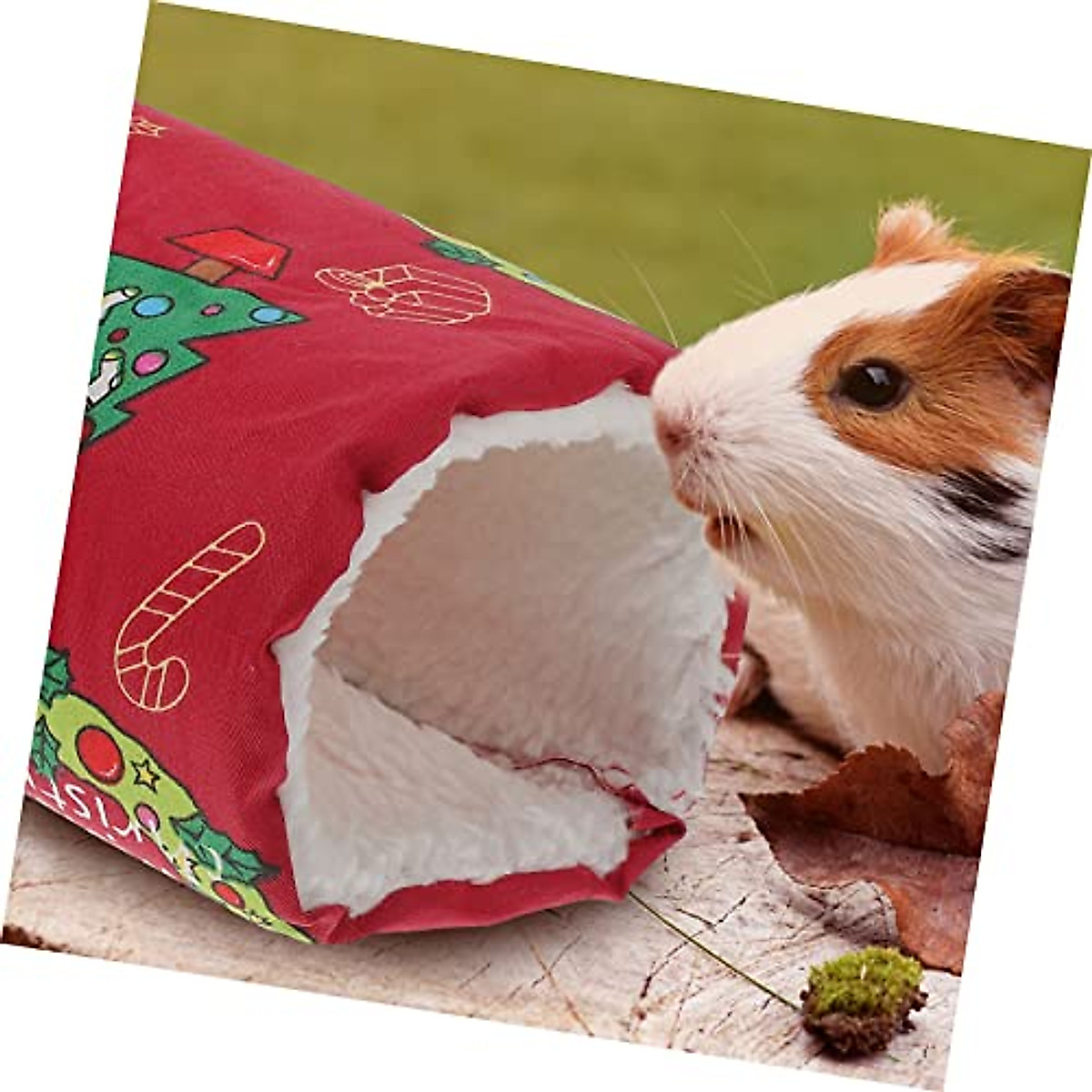 BCOATH 1pc Christmas Living Squirrel Animal Rabbit Nest Cage Tunnels Chinchillas Mice Habitats Plush Comfortable for Parrots Hut Pet Dwarf Exploration Hedgehogs Interesting Tunnel