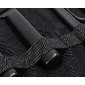 Heavy Duty Waxed Canvas, Multi-Purpose Knife Case With 5 Slots, Durable Handle, Elastic Band (Black)