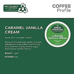 Green Mountain Coffee Roasters Caramel Vanilla Cream Keurig Single-Serve K-Cup pods, Light Roast Coffee, 12 Count