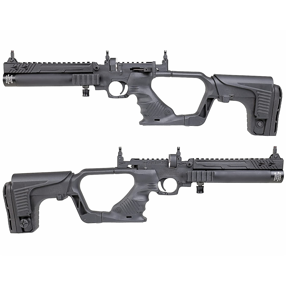 Wearable4U - HATSAN Jet I Black .177 Cal PCP Airgun, Air Pistol Converts to Air Rifle with .177 Pellets Bundle