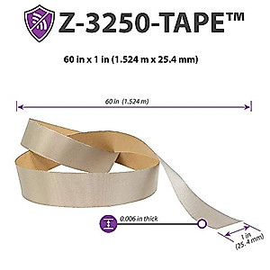 EMI Shielding Protection Cloth Tape - Ni/Cu/Polyester Taffeta Fabric w/Adhesive - Z-3250 Tape - 1" Wide & 60" Long (Nickel/Copper/Polyester Woven Fabric Cloth)