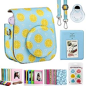 CAIUL Camera Accessories Bundle Compatible with Fujifilm Instax Mini 11, Ice Blue Lemon