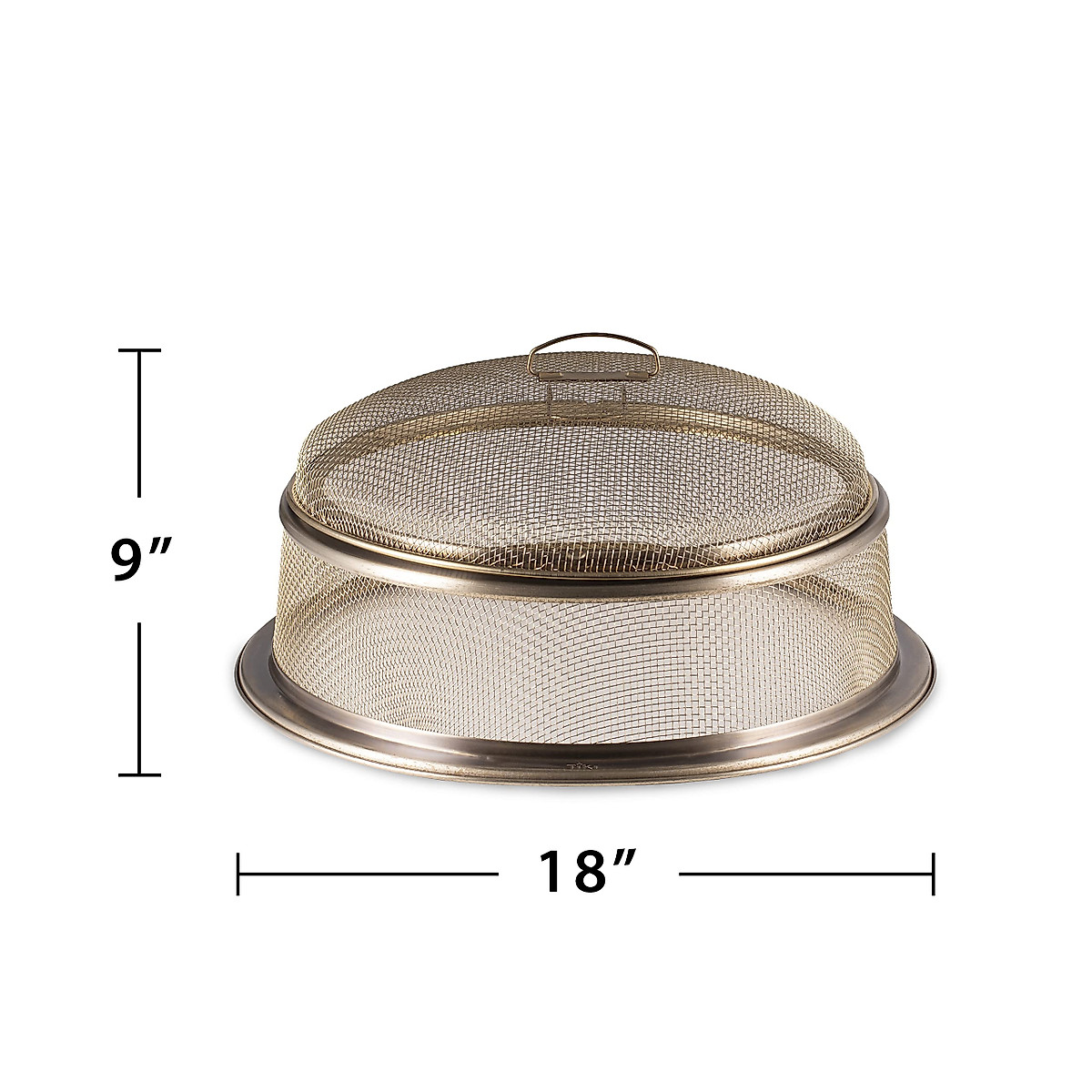 TIKI Brand Patio Fire Pit Screen and Poker, Fire Pit Screen - Spark Protector for Outdoor Fire Pit | 17.8 x 17.8 x 8.9 inches, Fire Pit Poker | 32.9 x 3.8 x 3.8, Gold and Black, 132000468