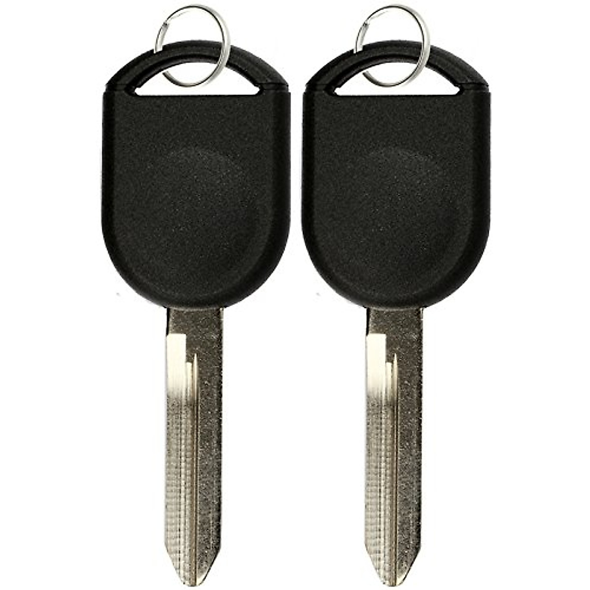 KeylessOption Replacement Uncut Ignition Chipped Car Key Transponder Blank For Ford Lincoln Mercury Mazda (Pack of 2)