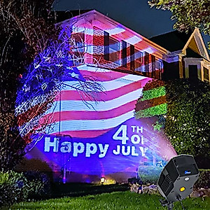 Wisely Christmas Projector Lights Outdoor,HD Effects Projection Light for Xmas Halloween Party Garden Decorations Easy to Switch Holiday Logos IP65 Waterproof