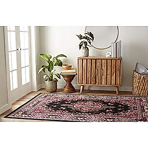 Home Dynamix Premium Sakarya Traditional Medallion Border Area Rug, Black, 7'8"x10'7" Rectangle