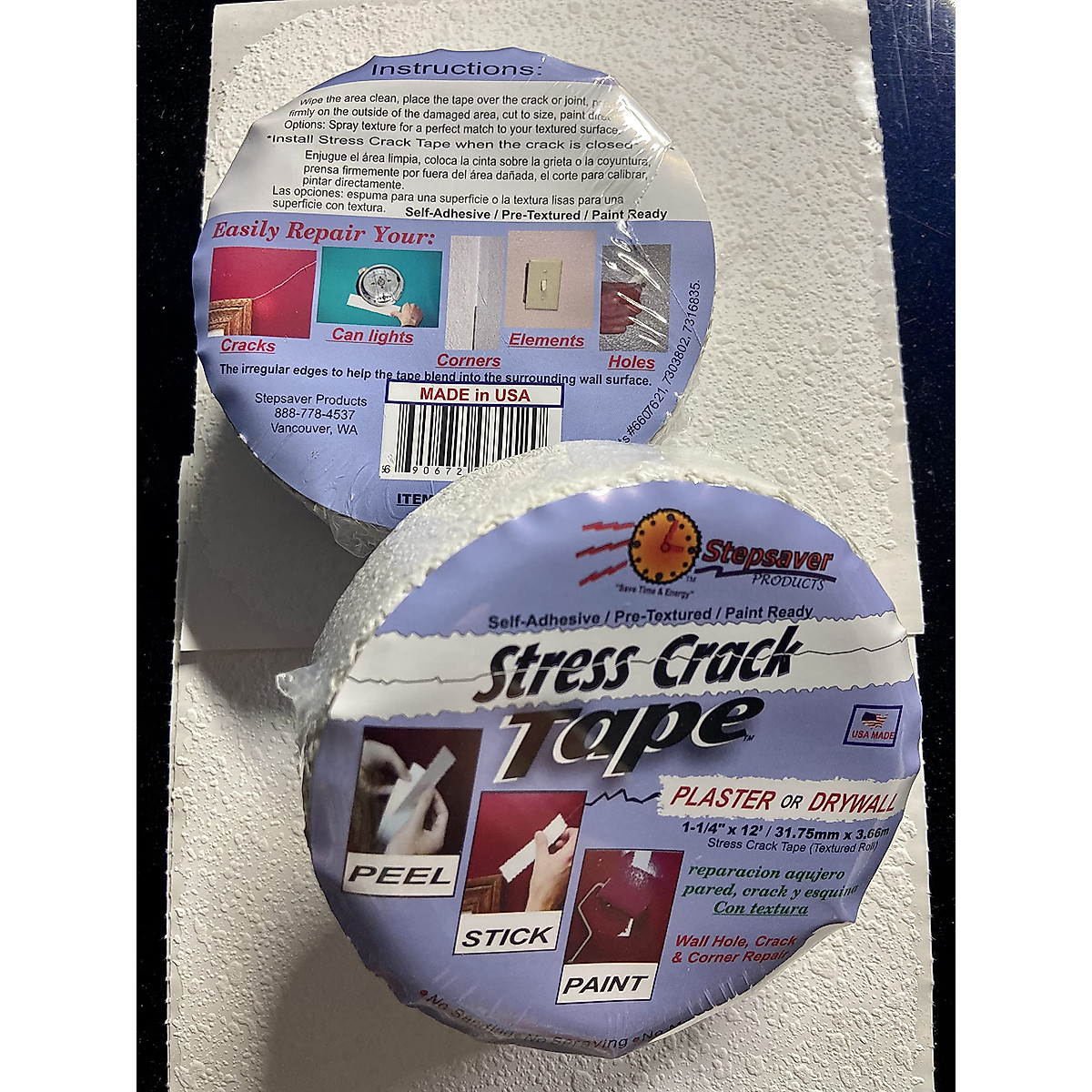 Stepsaver Products Self Adhesive Stress Crack Tape (1.25'' x 12' Textured Roll) Item 7012