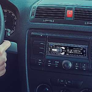 Jensen JCR311 10 Character LCD Single DIN Car Stereo Radio CD Player Push to Talk Assistant Bluetooth Hands Free Calling & Music Streaming AM/FM Radio USB Playback & Charging