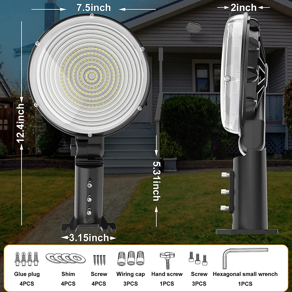 LED Barn Light, Dusk to Dawn Outdoor Lighting, Area Street Light with 150° Adjustable Install Angle, 150W 20000LM 6500K Daylight IP65 Waterproof Barn Lights for Farmhouse Barns Warehouse Yard -1Pack