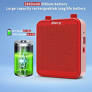 Giecy Portable 30W Voice Amplifiers -Red