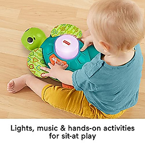 Fisher-Price Linkimals Sit-to-Crawl Sea Turtle - UK English Edition, Light-up Musical Crawling Toy for Baby