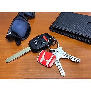 iPick Image - Honda RedLogo Chrome Die-cast Metal Key Chain Key-Ring