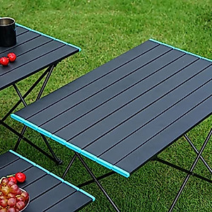 Tuimiyisou Mini Folding Table Portable Outdoor Aluminum Alloy Barbecue Table with Carry Bag for Camping Picnic Mountaineering (M) Fishing Supplies-Fishing Chair
