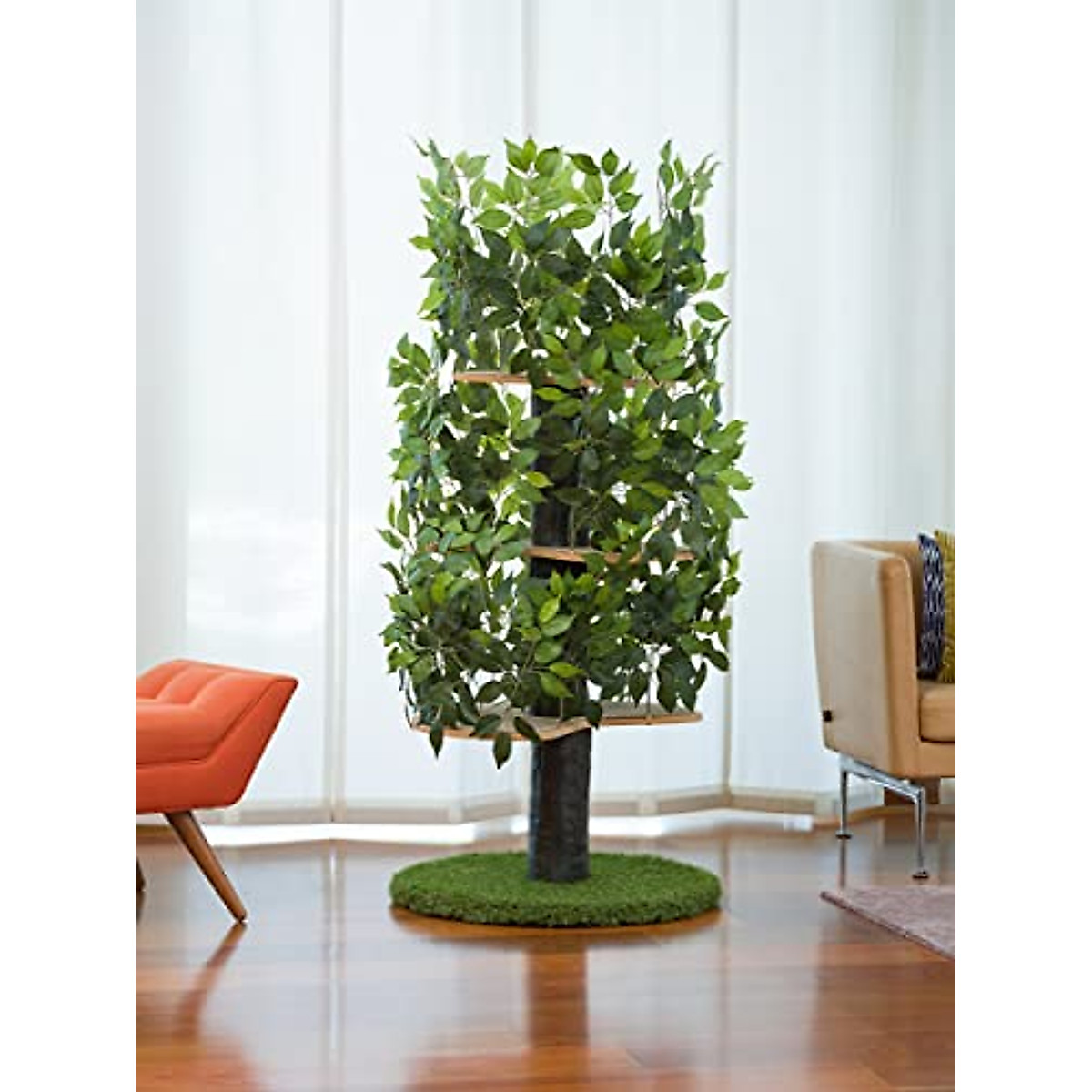 On2 Pets Cat Tree with Leaves Made in USA, Cat House & Cat Activity Tree, Multi-Level Cat Condo for Indoor Cats