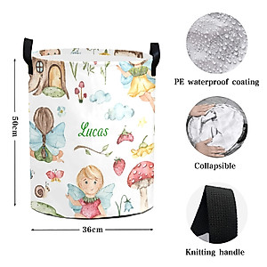 Fairy Tale Forest Personalized Laundry Basket Clothes Hamper Storage Handle Waterproof, Custom Collapsible Capacity for Laundry Room Bathroom Toy Decor
