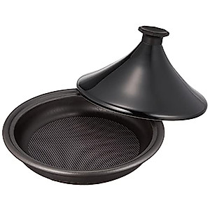 Toyo Ceramic Arita Pot, Tagine Pot, Approx. 8.3 inches (21 cm), Microwave Safe, Direct Fire, Mt. Fuji, Black, Made in Japan