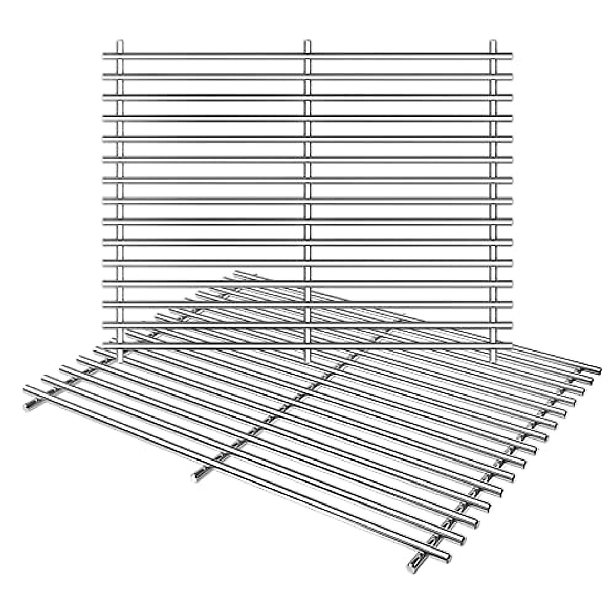 Hisencn Cooking Grates for Grill Master 720-0697, Nexgrill 720-0697E, Huntington Rebel Grill, Sunbeam 720-0697, Uniflame GBC091W, 17 3/16 inch Stainless Steel Solid Rod Cooking Grids, 2 PCS