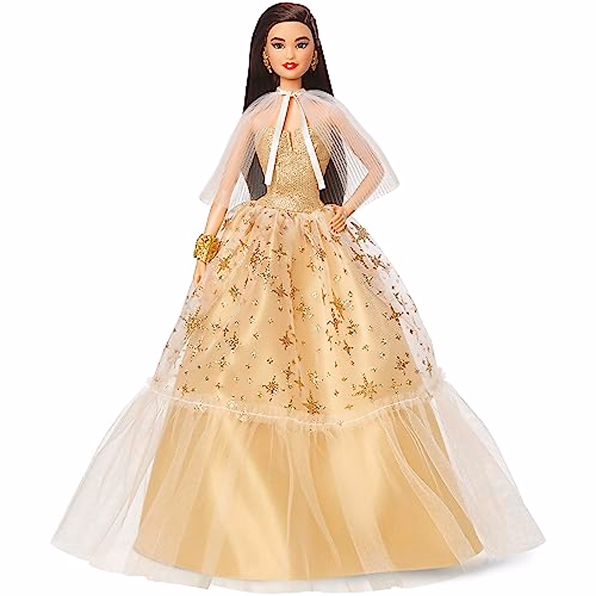 2023 Holiday Barbie Doll, Seasonal Collector Gift, Barbie Signature, Golden Gown and Displayable Packaging, Black Hair