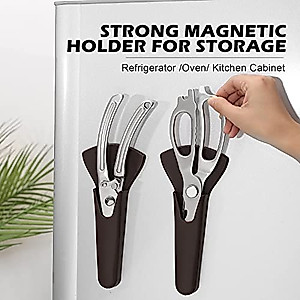 Heavy Duty Forged Poultry Shears,SinYe All PurPose Kitchen Shears with Magnetic Holder for Fridge,Pack of 2