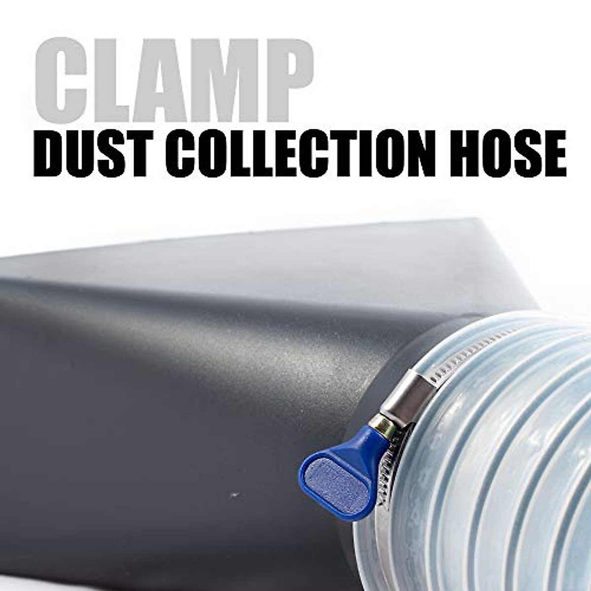 4 inch Thumb Screw Key Adjustable 304 Stainless Steel Hose Clamps, Pipe Clamp, Worm Gear Clamps, Dryer Vent Clamp, Dust Collection, Automotive, RV Clamp 5 pack (4" Hose Clamp 5 Pack)