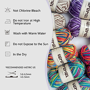 3 Pcs Pack with 5-Ply Acrylic Yarn, 3 Balls of 4.8Oz/135g Soft 3mm Medium Thick Colorful Yarn for Crocheting Knitting, 260 Yds/240m Crochet Blanket、Braids/DIY (Purple White)