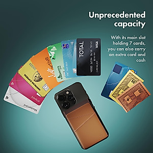 PAGONGO Magsafe Wallet, Mag Safe Wallet Magnetic Minimalist, Pop Up Credit Card Holder with Leather Front Pocket, Apple Wallet Magsafe, Iphone Wallet, Magnetic Wallet Iphone, Brown