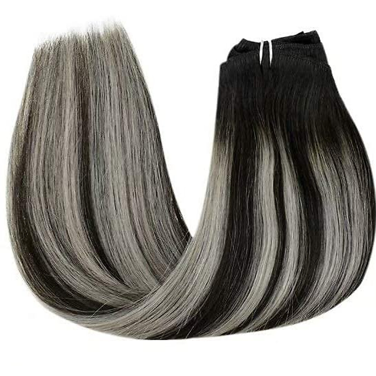 6 PCS Synthetic Straight Hair Extensions Clip in human hair 20 INCH 140 Gram Thick hairpieces Dark Brown Blonde Black Wigs with Comb for Women and Girls Full Head (20 INCH, Natural Black to Light Blonde)