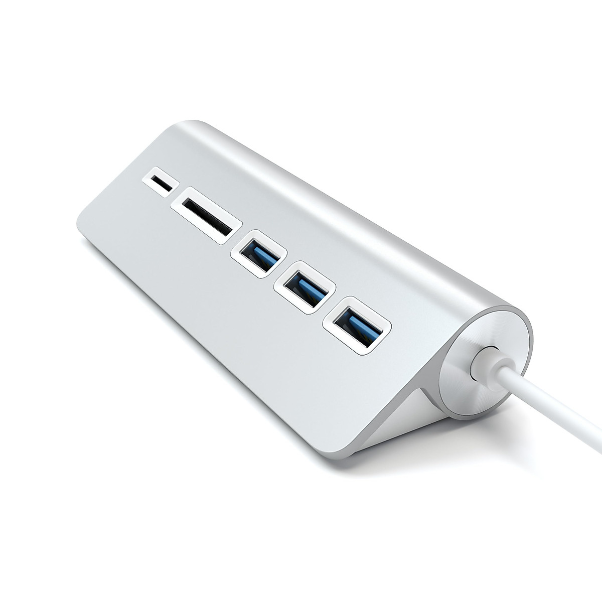 Satechi Aluminum USB 3.0 Hub & Card Reader - Compatible with MacBook Pro, MacBook, iMac, Surface Pro, Dell XPS and More (Silver)
