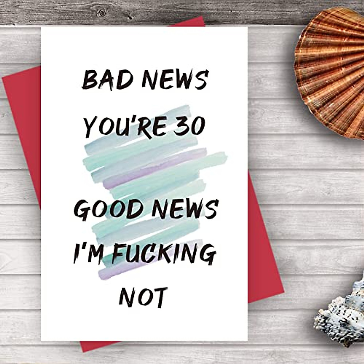 Funny 30th Birthday Card for Man or Woman, Bad News You're 30, Good News I am Not, Joke Card