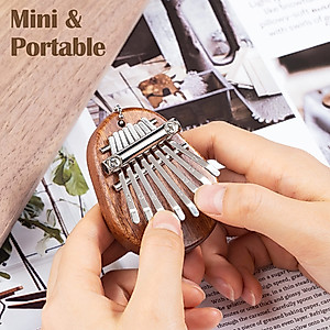 MOTZU Mini Kalimba, 8 Keys Finger Thumb Piano, Portable Mbira Solid Wood Finger Piano, Special Musical Instrument Gift for Kids, Adults, and Beginners