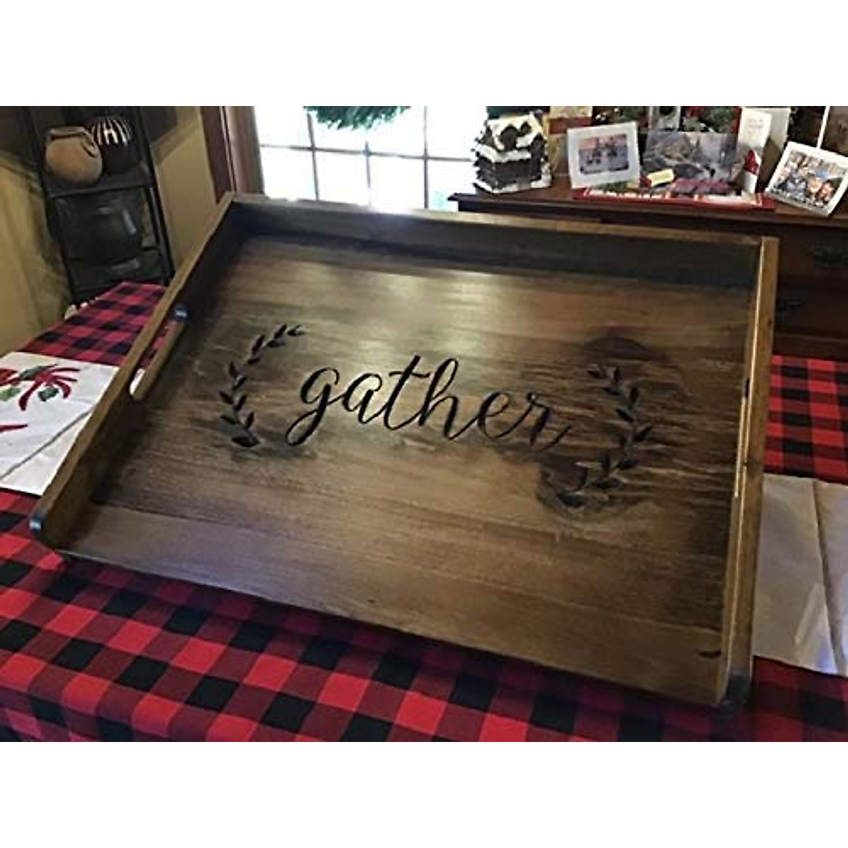 Beautiful Handrcrafted Farmhouse Style Carved Engraved Wooden Stovetop Cover Noodle Board with Optional Personalization