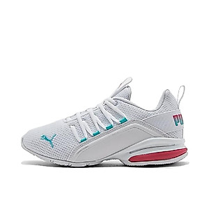 PUMA Women's Axelion, White Pink, 8