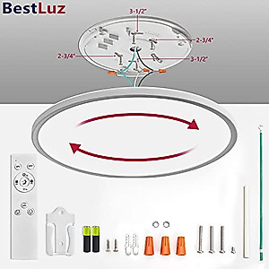 BestLuz LED Flush Mount Ceiling Light Fixture with Remote, Waterproof 12 Inch Ultra-Thin Modern Round Fixture, 3000K/4000K/6500K Selectable & Dimmable for Bedroom/Kitchen/Bathroom