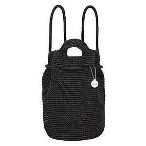 The Sak Small Dylan Backpack in Crochet, Adjustable Backstrap, Black