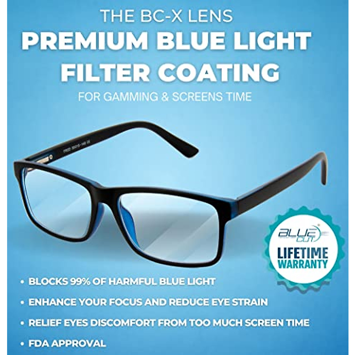 Blue Light Blocking Glasses for Men/Women Anti-Fatigue Computer Monitor Gaming Glasses Prevent Headaches Gamer Glasses