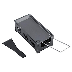 ViaGasaFamido Bakeware Stove Set Non-Stick Pan Portable Carbon Steel Grilling Tool Household Kitchen Grilling Tool Candle Light Cheese Pot with Foldable Handle