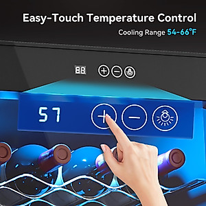 Fijinhom 32 Bottle Wine Cooler, Black, Thermoelectric Wine Fridge, 2.75 cu. ft. (78L), Freestanding Wine Cellar, Red Wine Storage for Small Kitchen, Apartment, Condo, RV