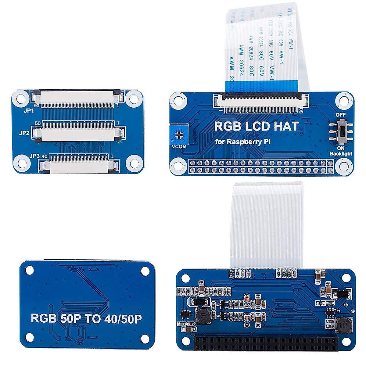 ASHATA 50Pin to 40Pin DPI Driver RGB LCD Driver Board for, Tablet PC Computer Replacement Part Component