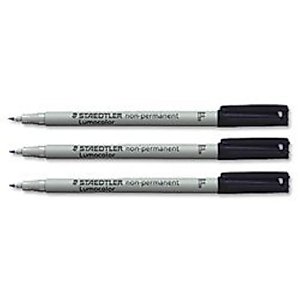 STAEDTLER 316 Lumocolor Pen Non-Permanent Fine 0.6mm Line Black Ref 316-9 [Pack 10]