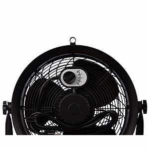 CAT by CATERPILLAR HVD-14AC - 14" High-velocity Drum Air Circulator Fan with 360-degree Pivoting Head, and Dual Ball Bearing 4-speed Motor, BLACK