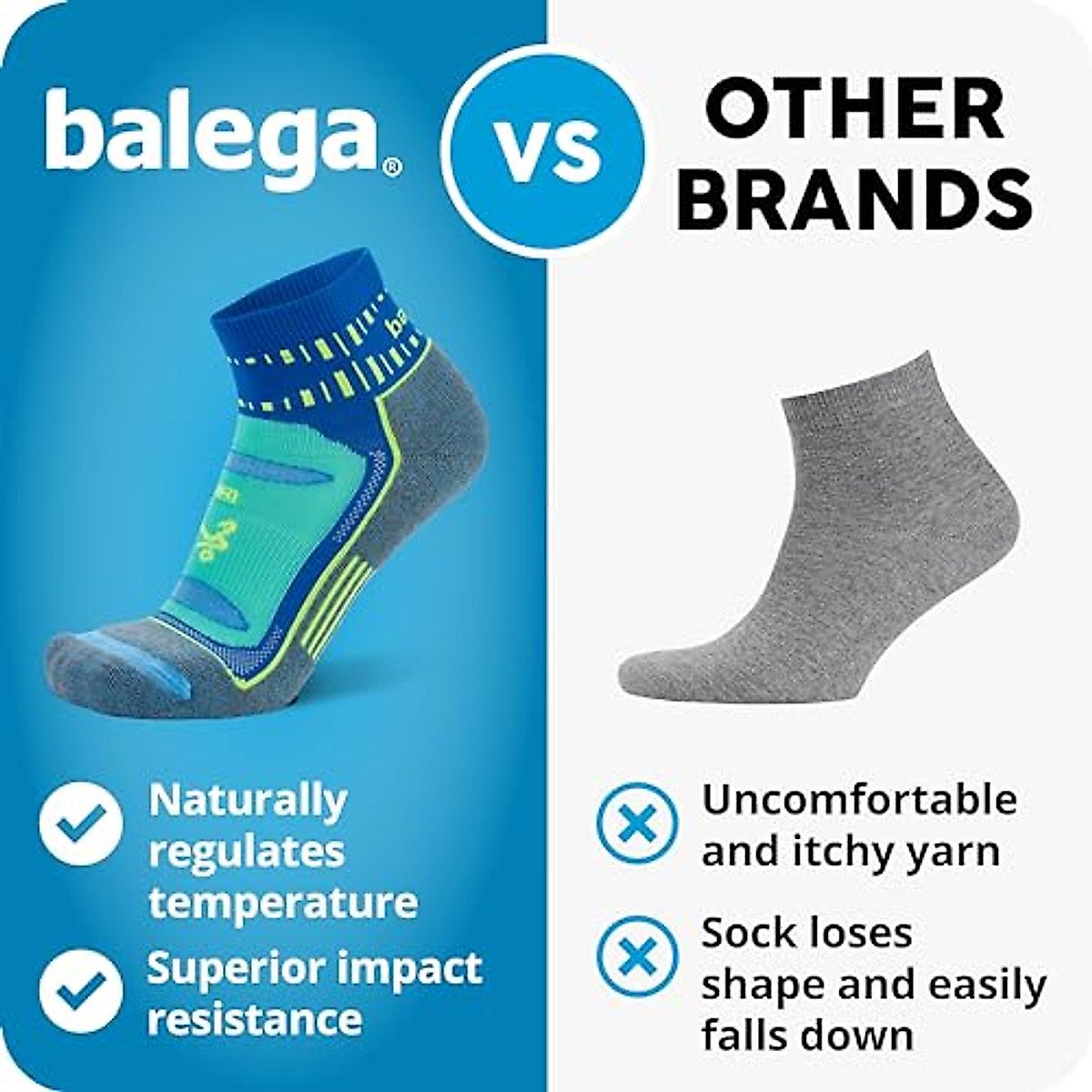 Balega Blister Resist Performance Crew Athletic Running Socks for Men and Women (1 Pair), Black, Small