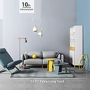 DEWENWILS 2-Pack 10FT Power Strip Surge Protector, 6-Outlet Strip with Low Profile Flat Plug, 15 Amp Circuit Breaker, 500 Joules, Wall Mount, Black, UL Listed