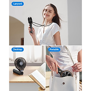 SWEETFULL Handheld Fan, Portable Fan, 5000mAh Rechargeable Battery, 6 Speed Wind, LED Display, Personal Mini Travel Fan with Backup Power, Hand Held Fan USB Foldable Electric Fan for Women Girl