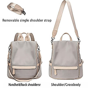 Lecxci Womens Large Multi-purpose Fashion Oxford Fabric Handbag Crossbody Travel Bag Hiking Daily Backpacks(style3,mauve)