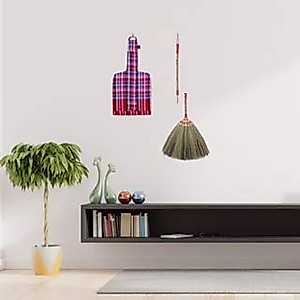 Outdoor Broom for Floor Cleaning – Handmade Natural Grass Broom – Authentic Asian Broom with Bamboo Stick – 2-Piece Adjustable Length Handle – Ideal for Indoor, Outdoor, Décor