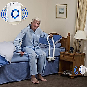 Caregiver Pager Wireless Motion Sensor Alert Room Bed Alarm and Fall Prevention for Elderly Dementia Patients (2 Receiver+3 Monitor Motion)