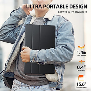 UPERFECT Portable Monitor 15.6 inch, 1080P FHD USB-C Portable Laptop Monitor HDMI Travel Monitor w/VESA & Smart Case, Matte IPS Display Eye Care External Screen for Switch/PS5/PC/Phone